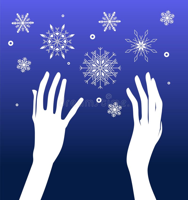 Hands and snow stock vector. Illustration of pattern, beauty - 7295357