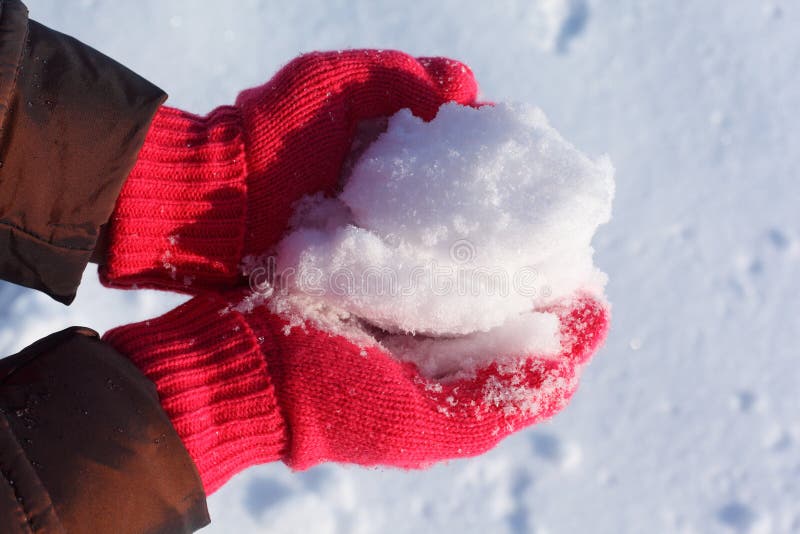Snowball in winter glove stock photo. Image of winter, glove - 495494