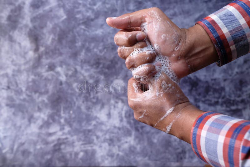 Hands with Soap Warm Water Using Hand Sanitizer Gel Stock Image - Image ...