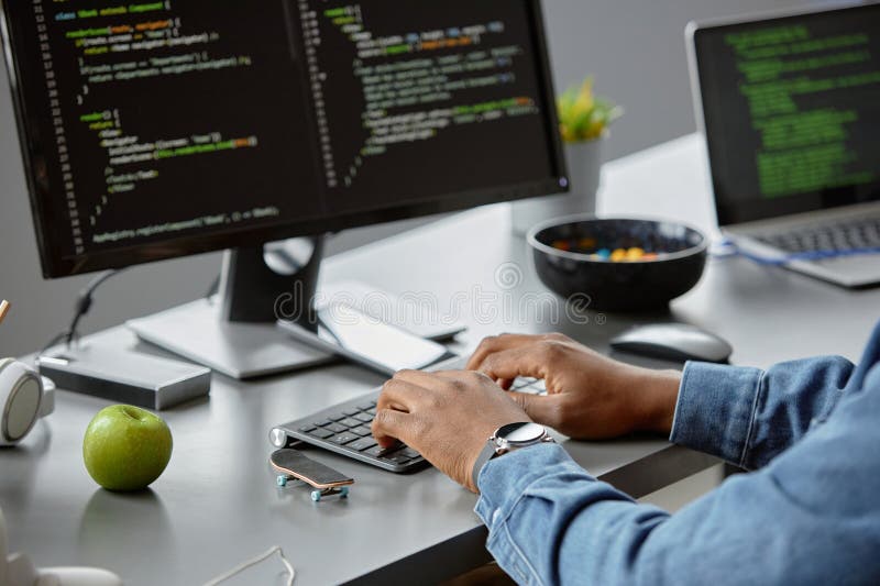 Hands of Software Developer Working on Computer Stock Image - Image of ... Hands of Software Developer Working on Computer Stock Image - Image of ...