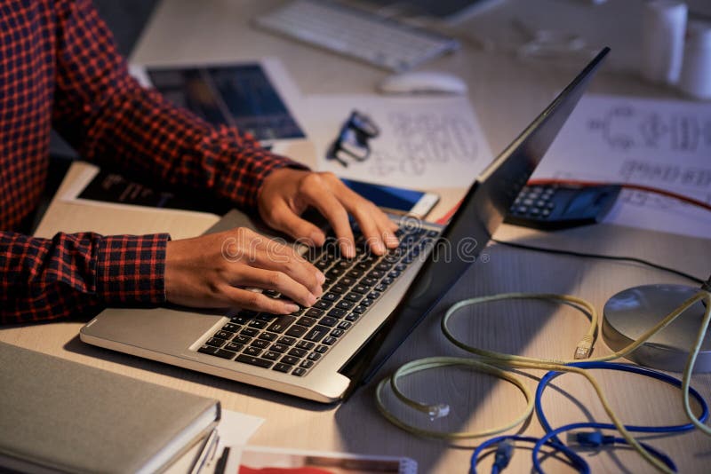 Programmer at work stock photo. Image of freelancer - 129216554
