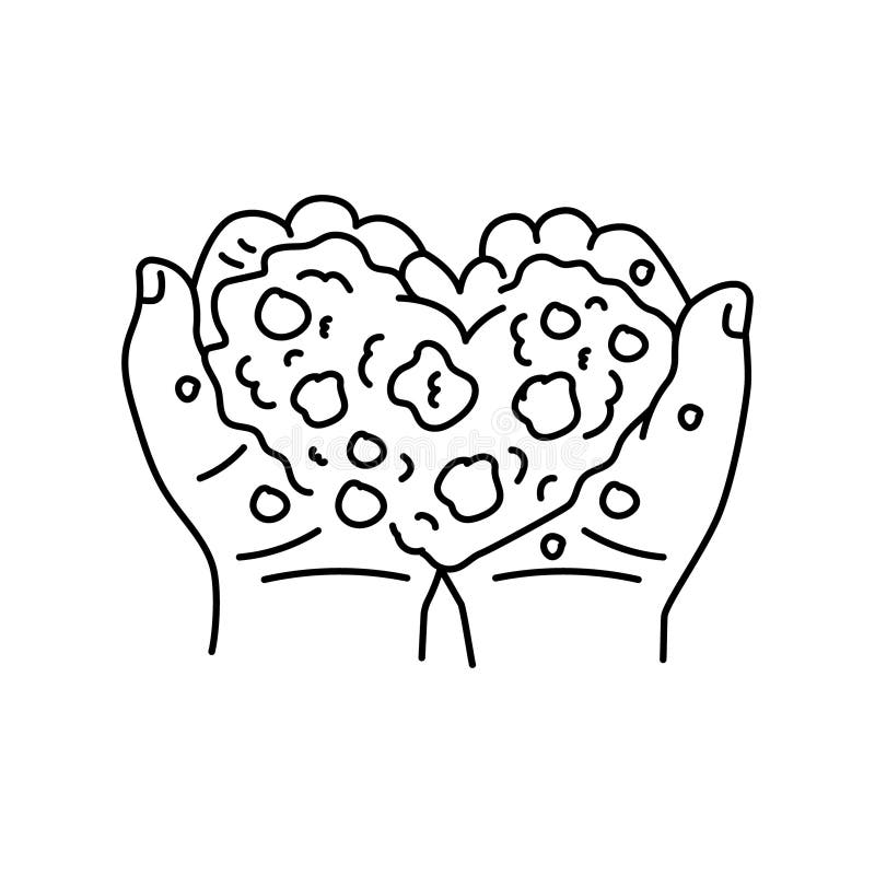 Hands with Soil Color Line Icon. Composting Stock Vector - Illustration ... Hands with Soil Color Line Icon. Composting Stock Vector - Illustration ...