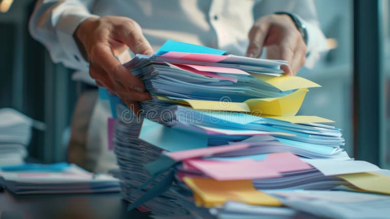 The Hands Sorting Papers.AI Generated Image Stock Photo - Image of ...