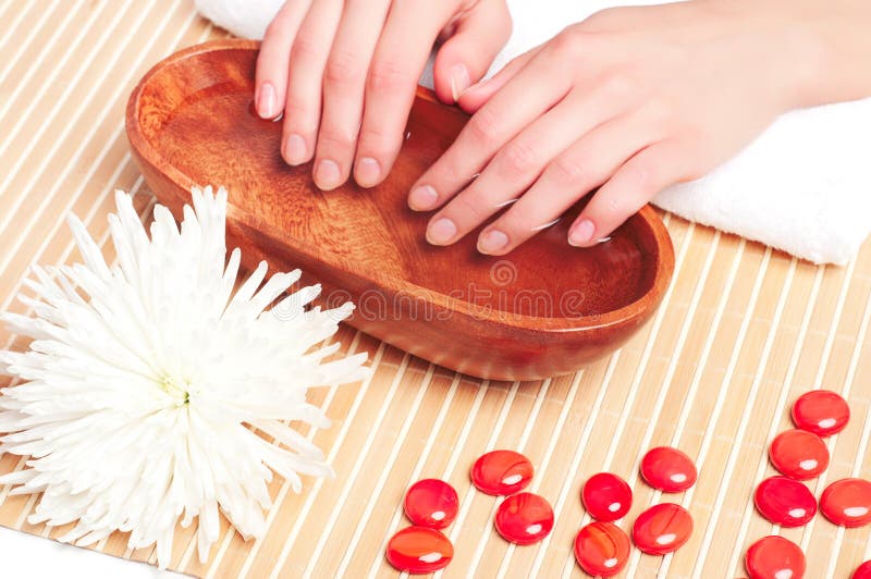 Hands Spa. Manicure Concept Stock Photo - Image of bamboo, home: 29823510