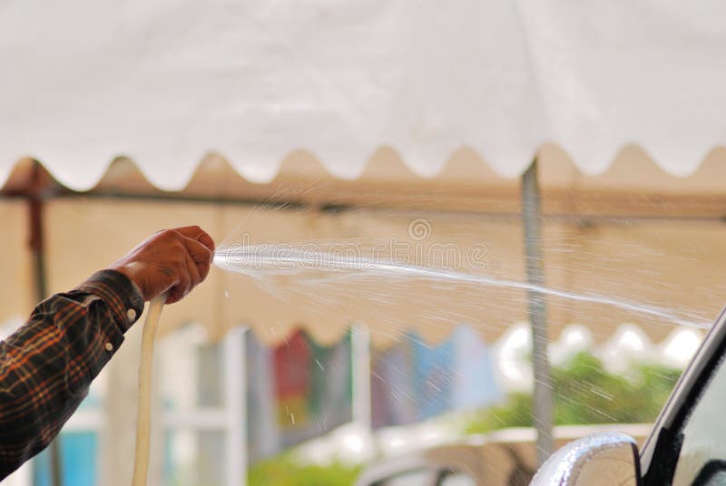 Hands that are Spraying Water Stock Image - Image of irrigation, finger ...