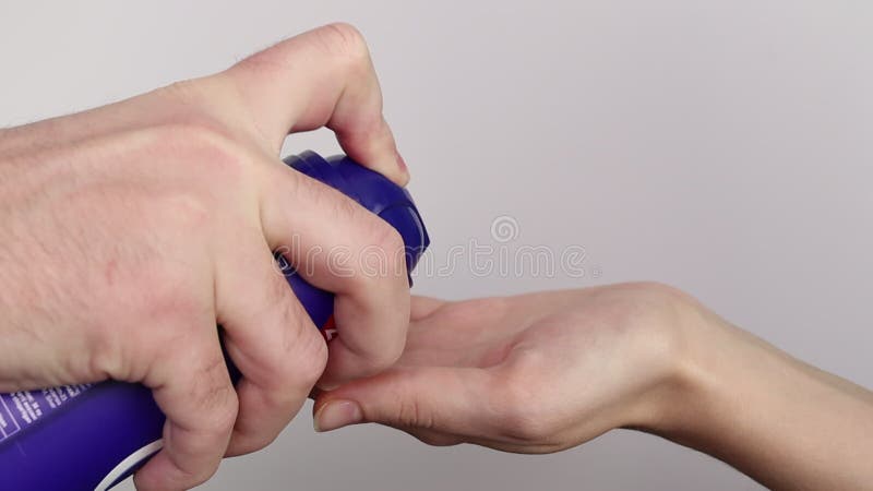 Hands Squeezing Shaving Foam on Hand Stock Footage - Video of hygiene ...