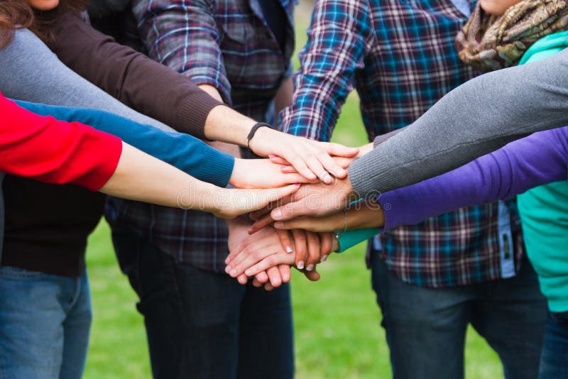 Hands on Stack stock photo. Image of hands, college, integration - 22916406