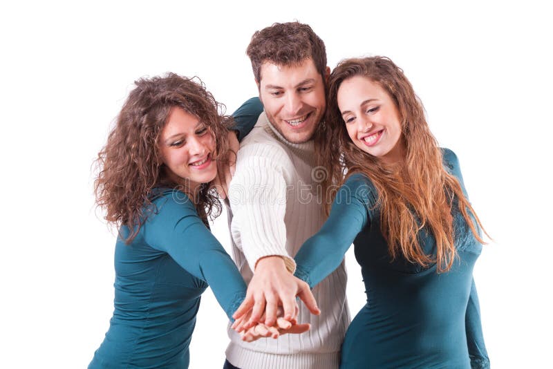 Hands on Stack stock image. Image of pile, caucasian - 23209891