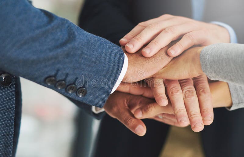 Hands, Stack and Circle with Business People, Group and Motivation with ...