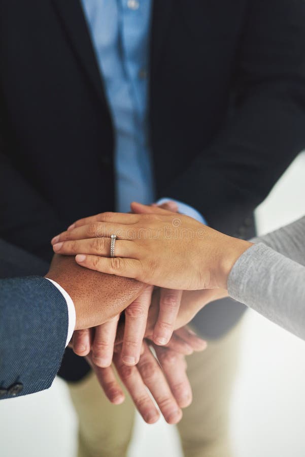 Hands, Stack and Support with Business People, Team and Circle with ...