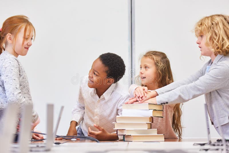 Hands Stack Up for the Team Spirit of the Study Group Stock Photo ...
