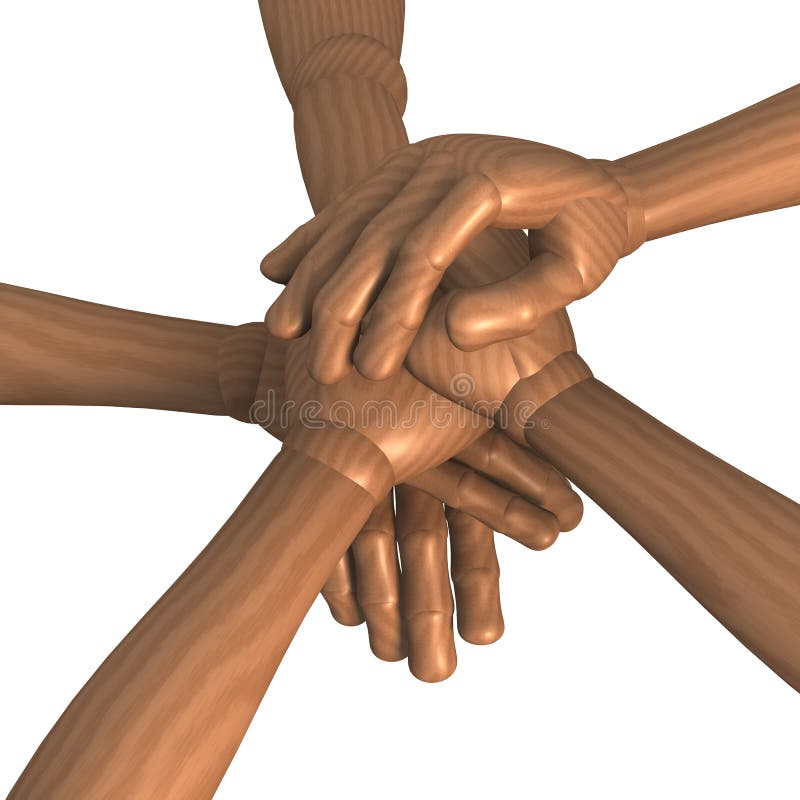 Hands Stacked, Team Spirit, Side View Stock Illustration - Illustration ...