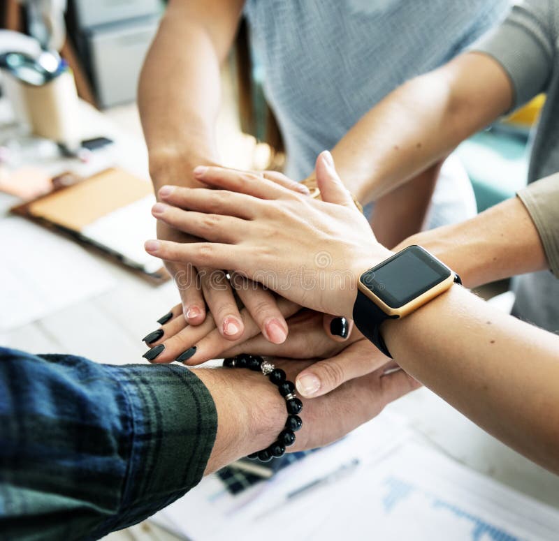 Hands Stacking Support Each Other Stock Photo - Image of diversity ...