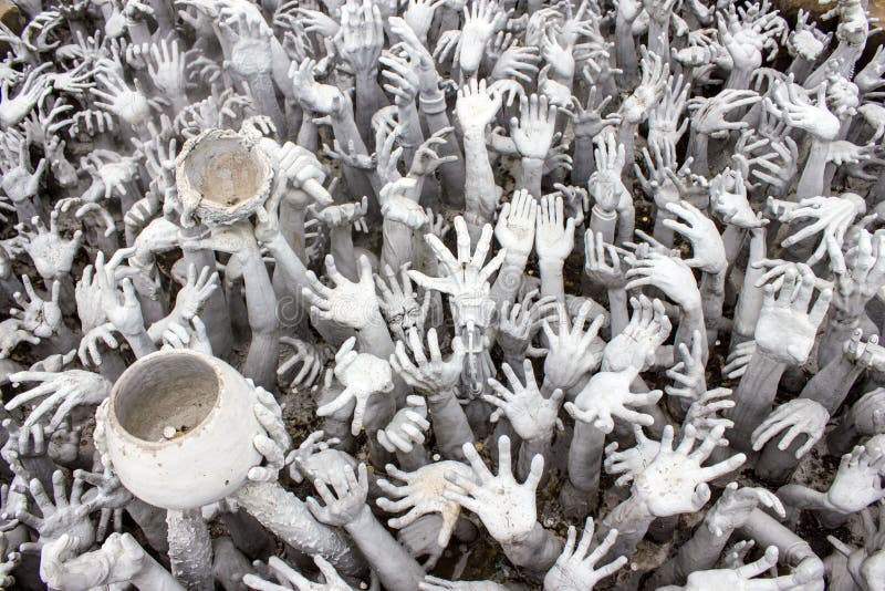 Hands Statue from Hell from Hell at Wat Rong Khun Temple Stock Image ...
