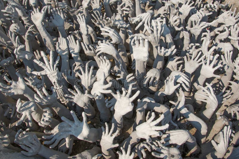Hands Statue from Hell in Wat Rong Khun Stock Image - Image of temple ...
