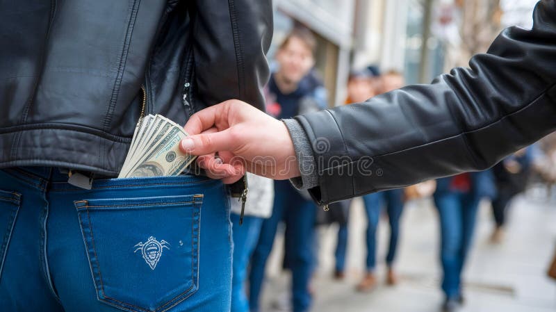 Hands are Stealing in the Crowd Stock Illustration - Illustration of ...