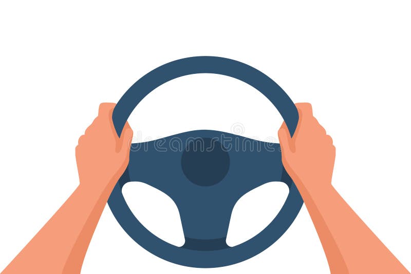 The Driver of the Vehicle Behind the Wheel. Vector Illustration ...