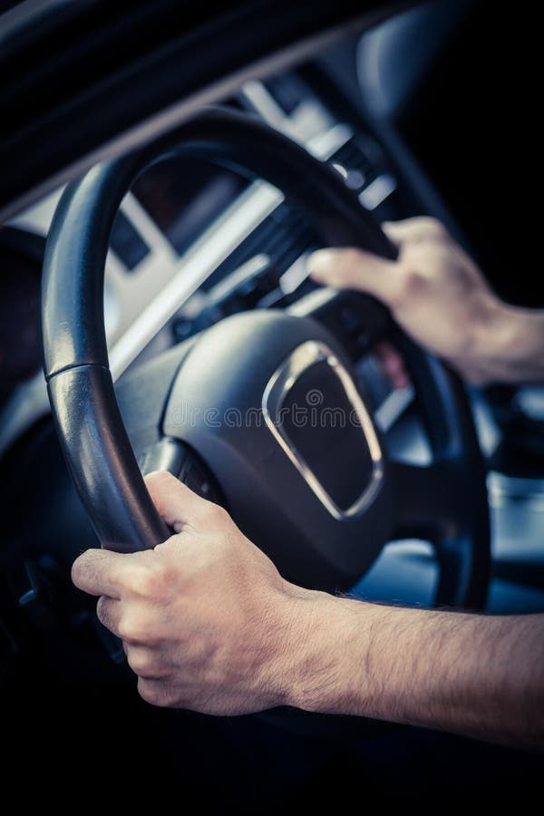 Hands on steering wheel stock image. Image of steering - 71094639