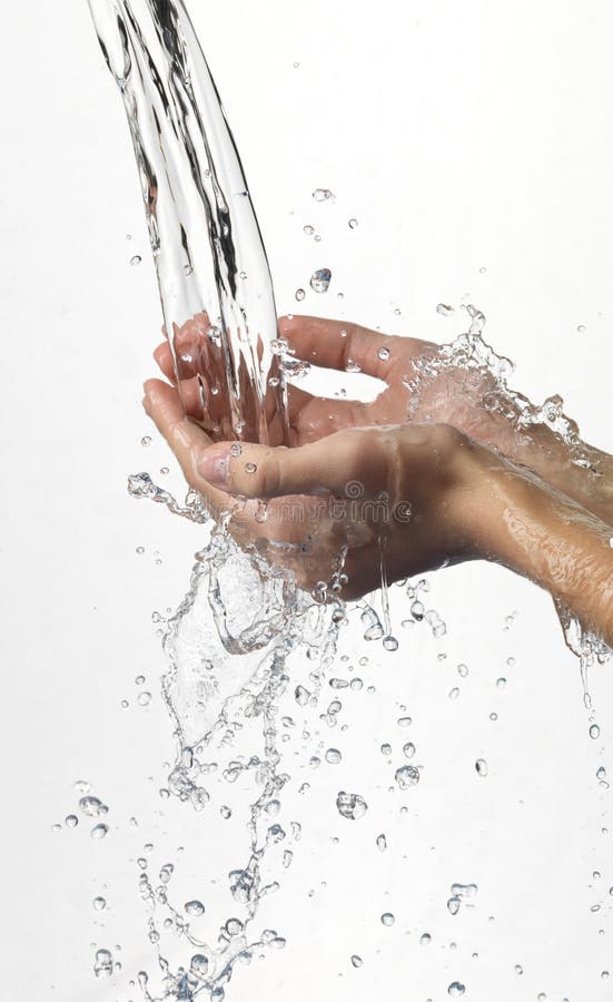 Hand Splashing Clean Water in Sun Rays Stock Photo - Image of frozen ...