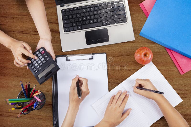Hands Student Doing Homework 1 Stock Image - Image of campus, folder ...