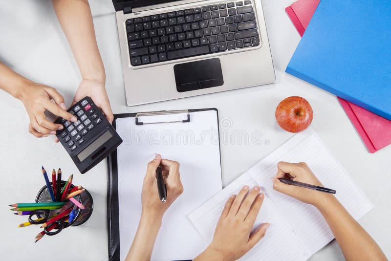 Hands Student Doing Homework Stock Photo - Image of learn, desk: 48836922