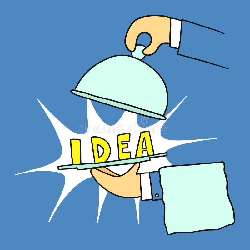 Hands in a Suit Reveal an Idea on a Platter Stock Illustration ... Hands in a Suit Reveal an Idea on a Platter Stock Illustration ...