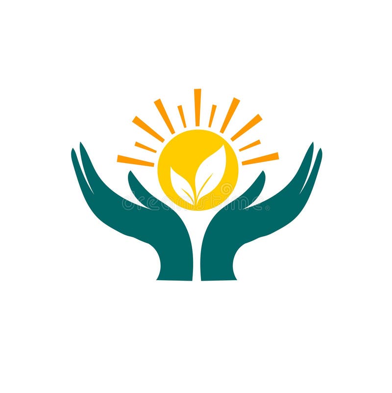 Sun In Hand Logo Hand Sun Logo Icon Design Template Vector