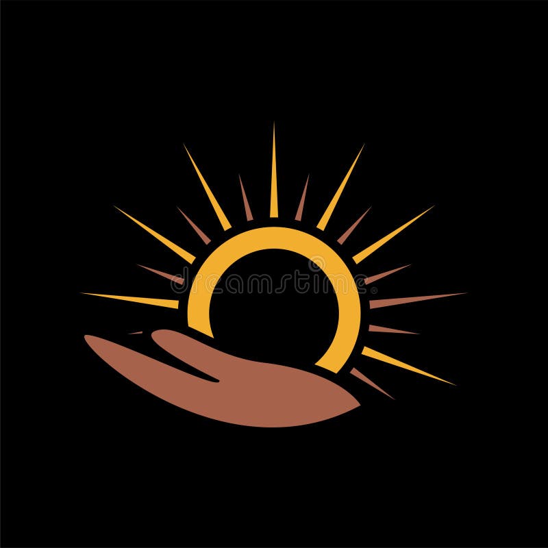 Hands and Sunlight Icon Logo Design Template Stock Vector ...