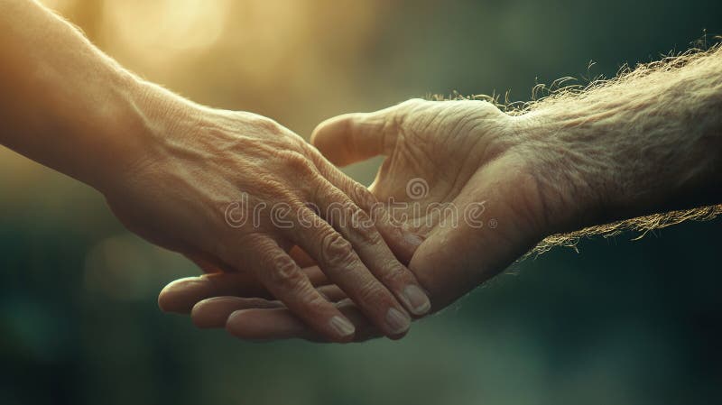 Hands of Support and Care.Connection through Touch Stock Illustration ...