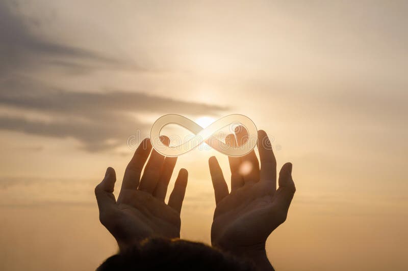 Hands Support the Sign of Infinity Stock Image - Image of curve ...