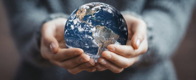 The Hands Supporting the World Symbolize Hope and Sustainability for ...