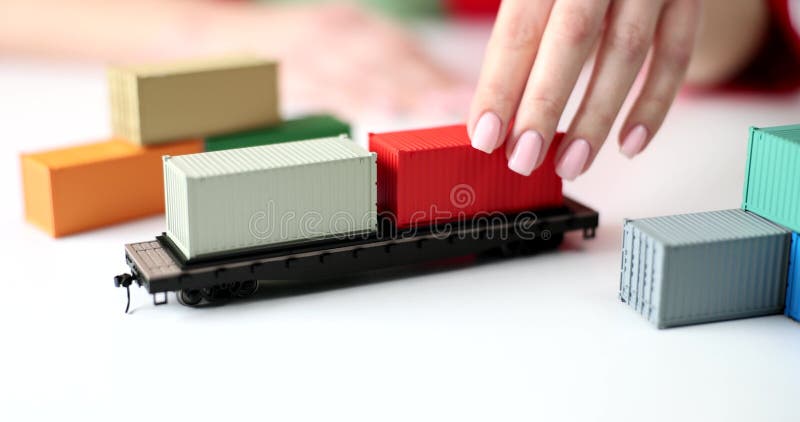 Hands on the Table Hold Containers for Transporting Goods Stock Footage ...