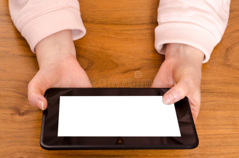 Hands and a Tablet Computer Stock Photo - Image of caucasian, hand ...