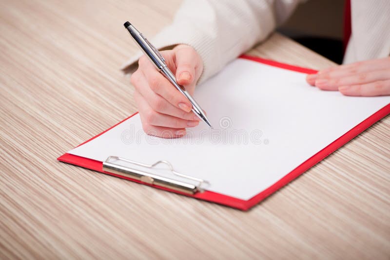 The Hands Taking Notes in the Pad Stock Image - Image of binder ...
