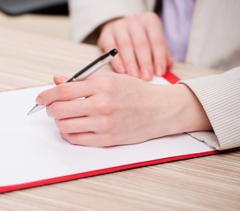 Hands Taking Notes in the Pad Stock Photo - Image of hand, binder ...