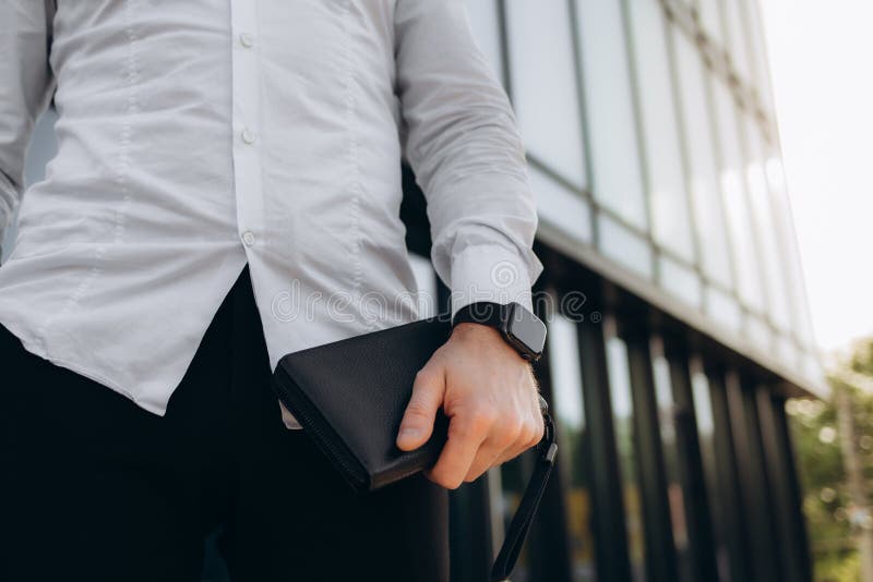 Hands Taking Out Money from Wallet on Street Stock Photo - Image of ...