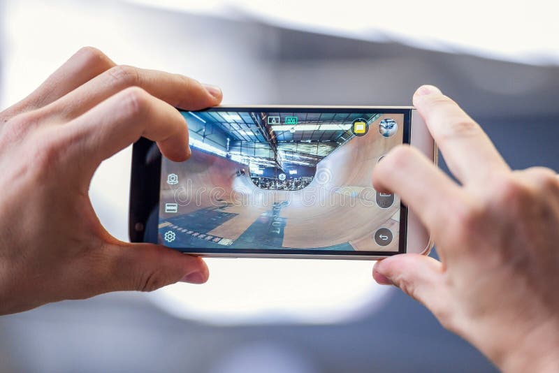 Hands Taking Video with Cellphone Stock Image - Image of camera ...