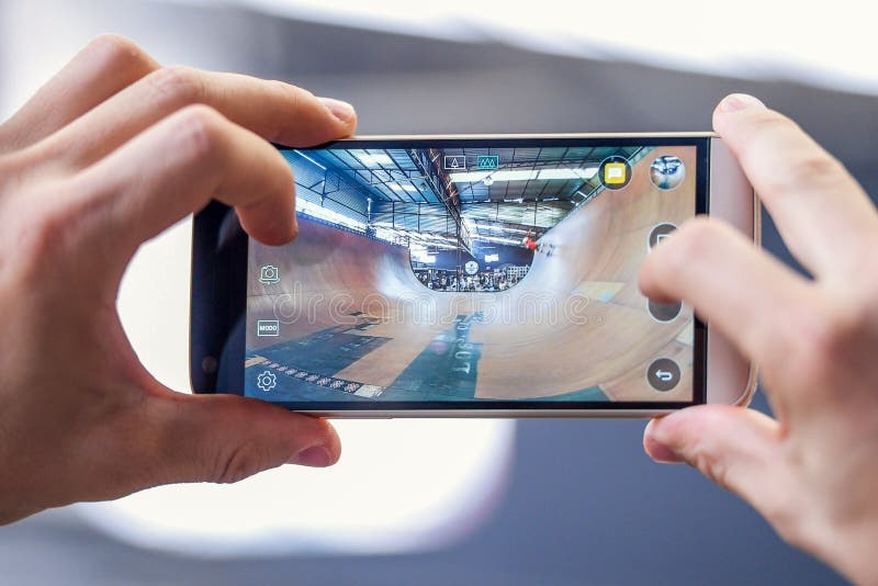 Hands Taking Video with Cellphone Stock Image - Image of camera ...