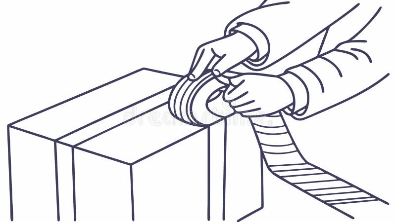 Hands Taping a Package, Representing Secure Shipping and Careful ...