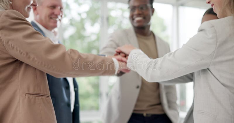 Hands, Teamwork and Business People Planning at Breakfast for ...