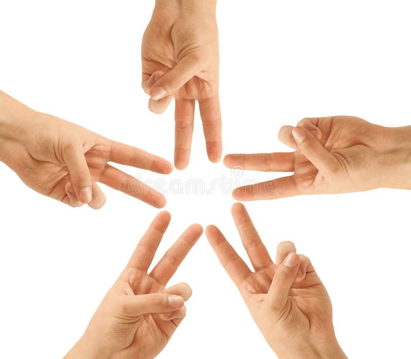 Five hands building a star stock image. Image of mankind - 11770471