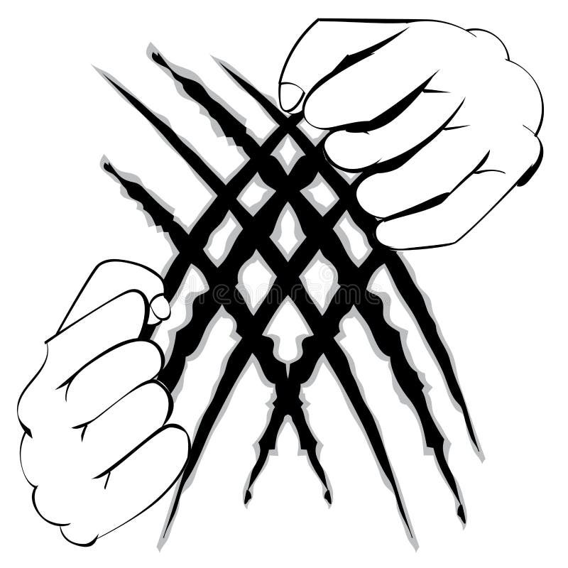 Hands Tearing Surface stock vector. Illustration of paper - 91332396