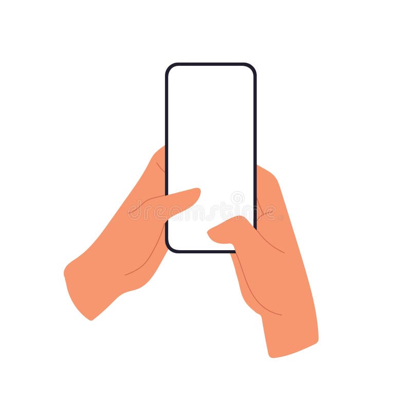 Hands Texting on Mobile Phone Screen Mockup. Two Thumbs on Smartphone ...