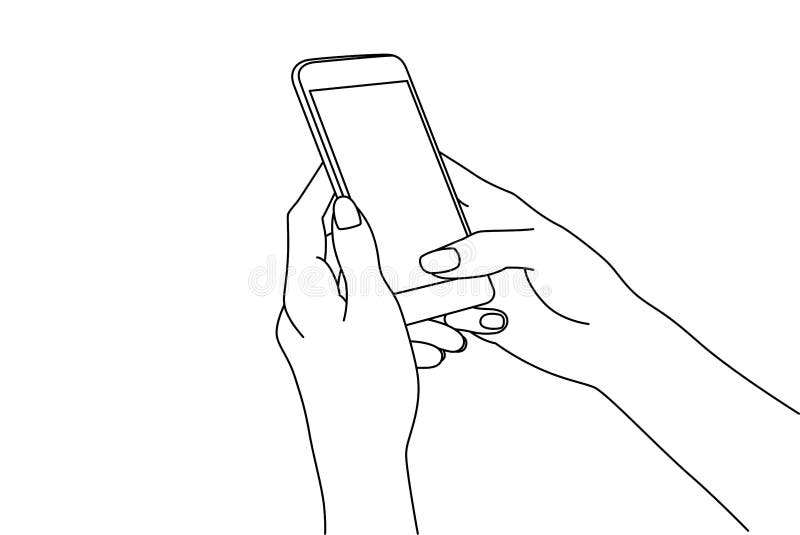 Continuous Line Drawing of Woman Talking on Cell Phone Stock Vector ...