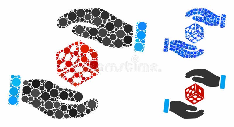 Hands Throw Dice Composition Icon of Round Dots Stock Vector ...