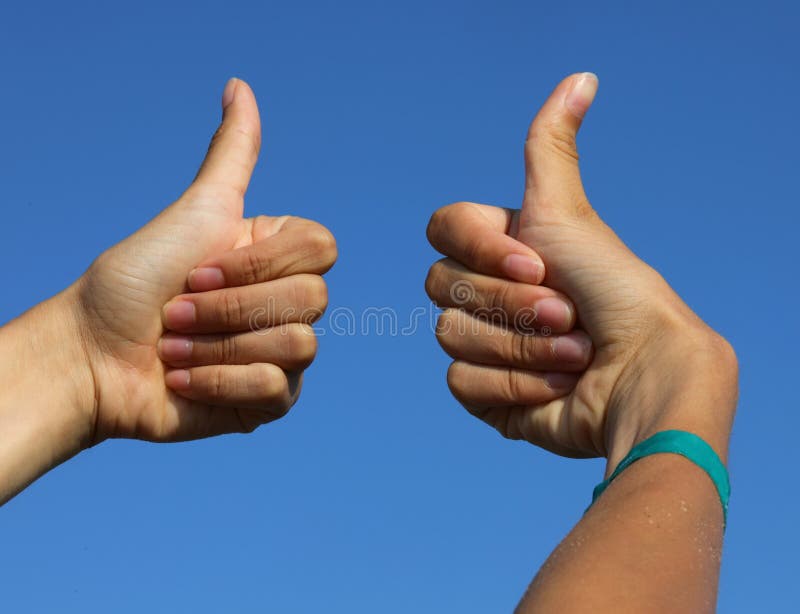 Hands with Thumbs Up Sign that Everything is Fine Ok Stock Image ...