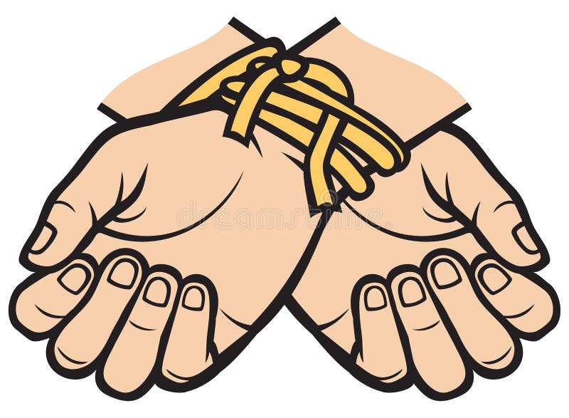 Hands tied stock vector. Illustration of knot, tied, freedom - 19812044