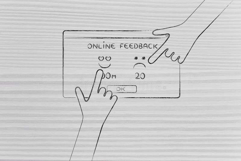 Hands about To Click on Online Survey Pop-up Message Stock Illustration ...