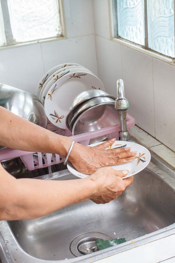 Hands To Washing Disk Close Up Stock Photo - Image of housewife ...
