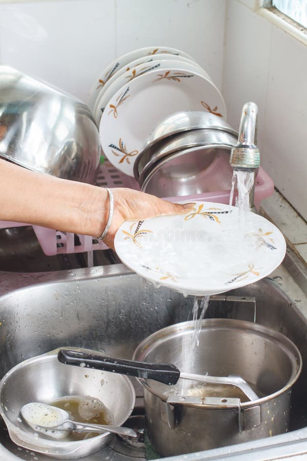 Hands To Washing Disk Close Up Stock Photo - Image of housework, color ...